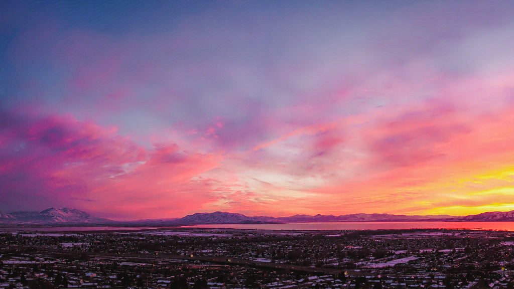 Vibrant Winter Sunset - Utah Lake – Allen's Camera